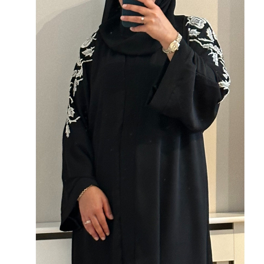 AWRAH WHITE EMBELLISHED ABAYAS – Husna Collection
